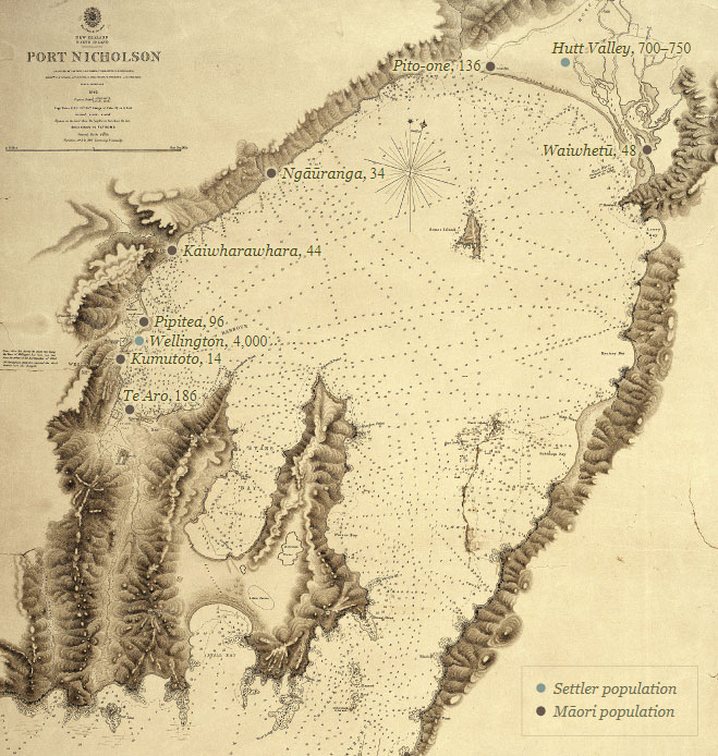 Settlement around Wellington harbour, 1850 | Wellington places | Te Ara ...