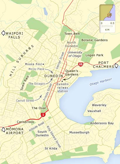 Dunedin tourist map 60 photos - Guidebookbali.com
