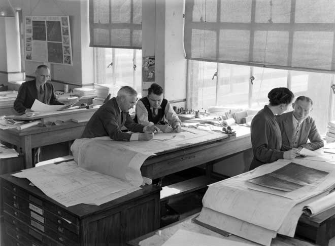 Engineer’s drawing office, 1956 | Engineering | Te Ara Encyclopedia of ...